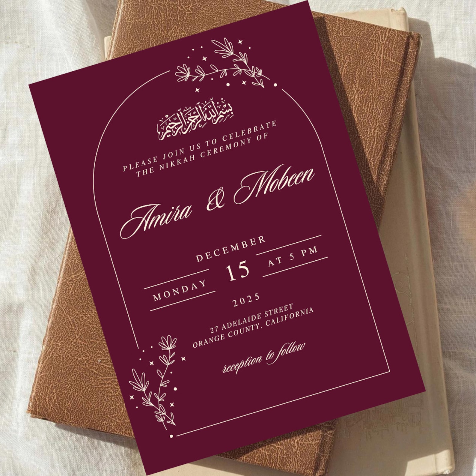 Custom Muslim Wedding Invitation Template, Digital Walima Invite ...