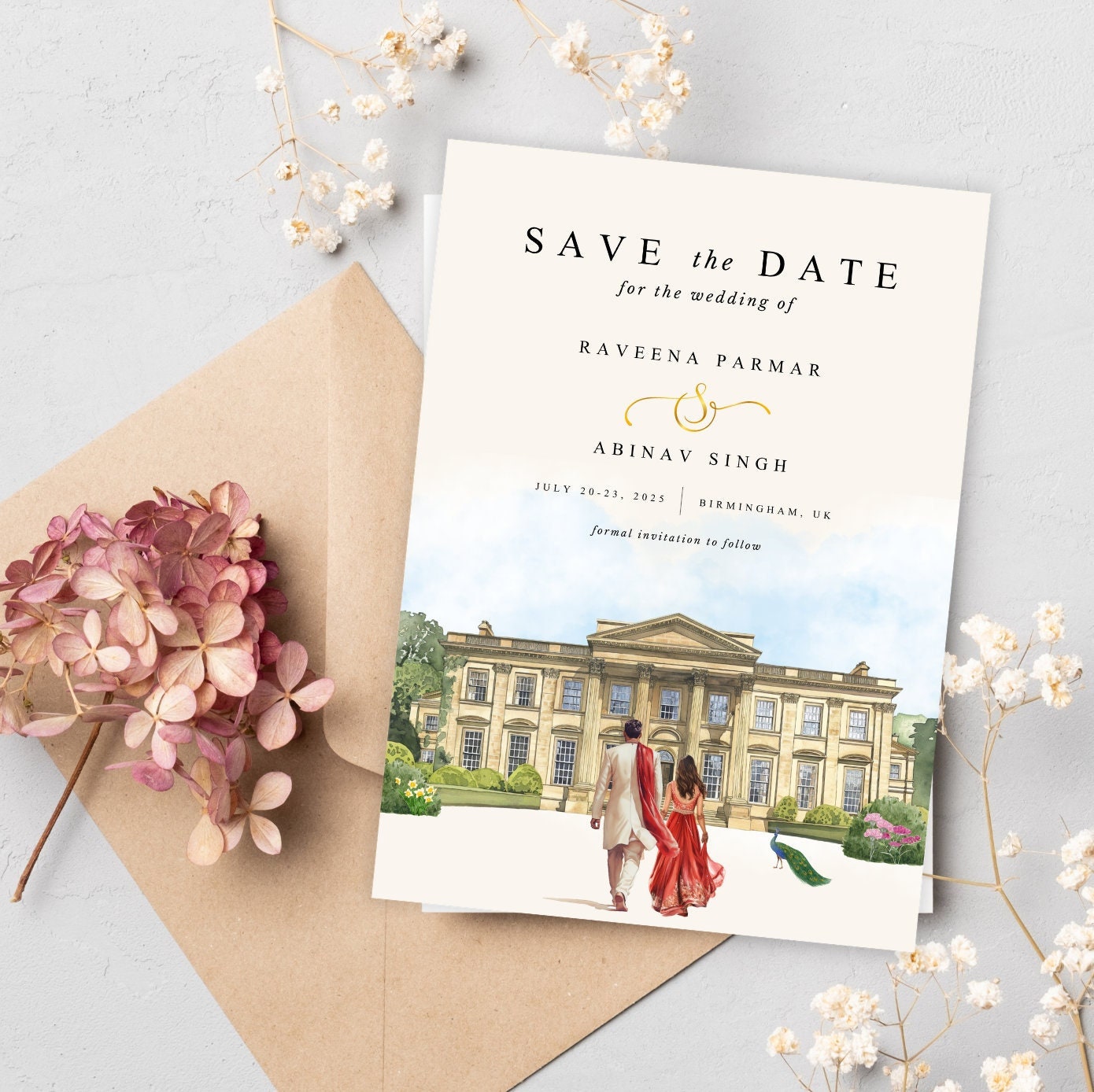 Indian Save the Date, Hindu Wedding Invitation Template, Digital Save ...