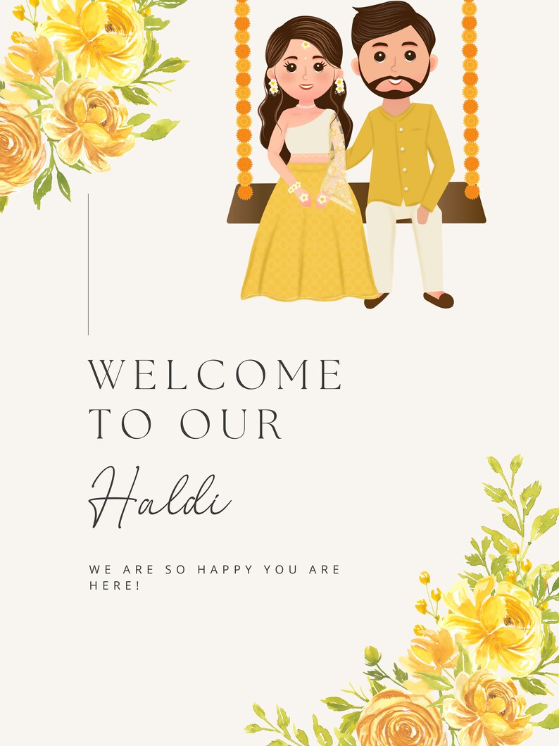 Haldi Welcome Sign for Indian Wedding Decor Haldi Welcome Sign in ...