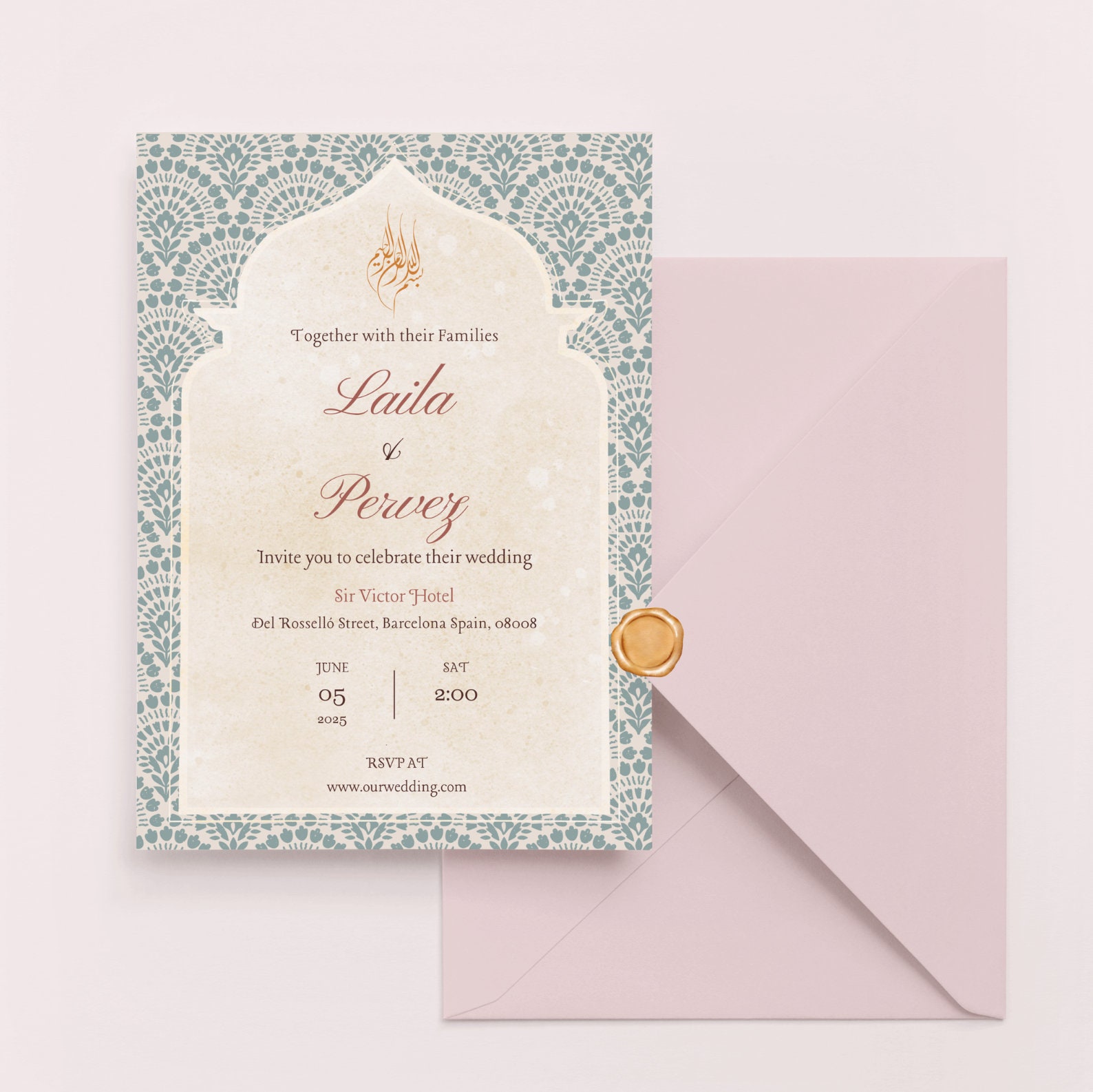 Luxury Nikkah Card, Nikkah Invitation Card, Digital Walima Card ...