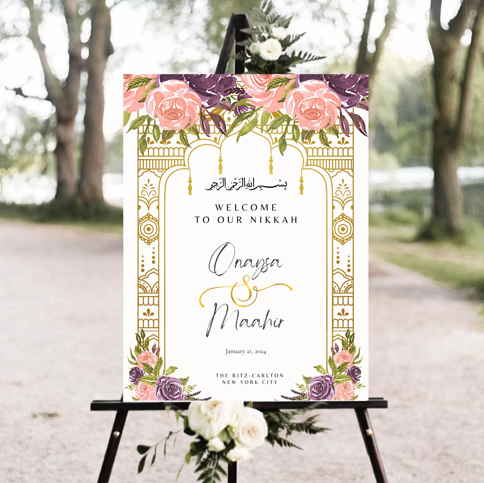Islamic Wedding Sign, Nikkah Ceremony Sign, Nikkah Welcome Sign ...