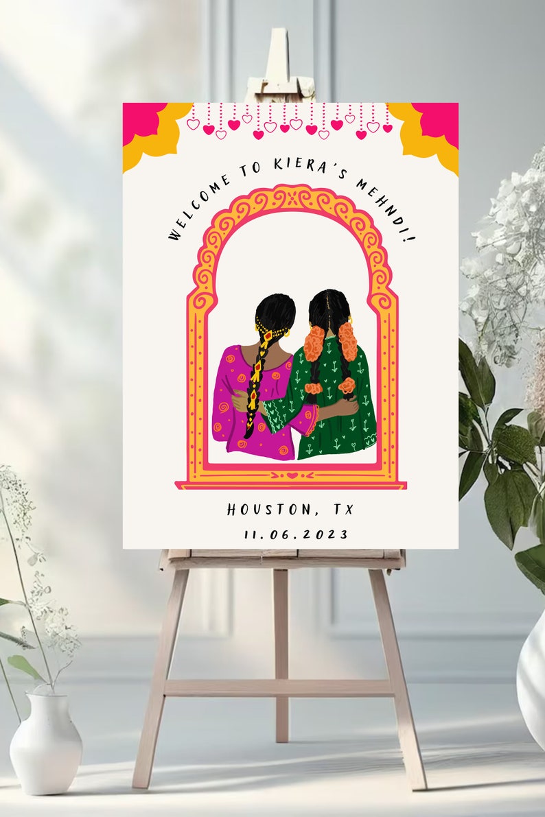 Mehndi Sign for Mehndi Decor Mehndi Welcome Sign Custom Mehndi - Etsy