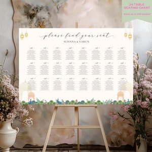 Large Indian Seating Chart Template, Indian Wedding Decor, Printable ...