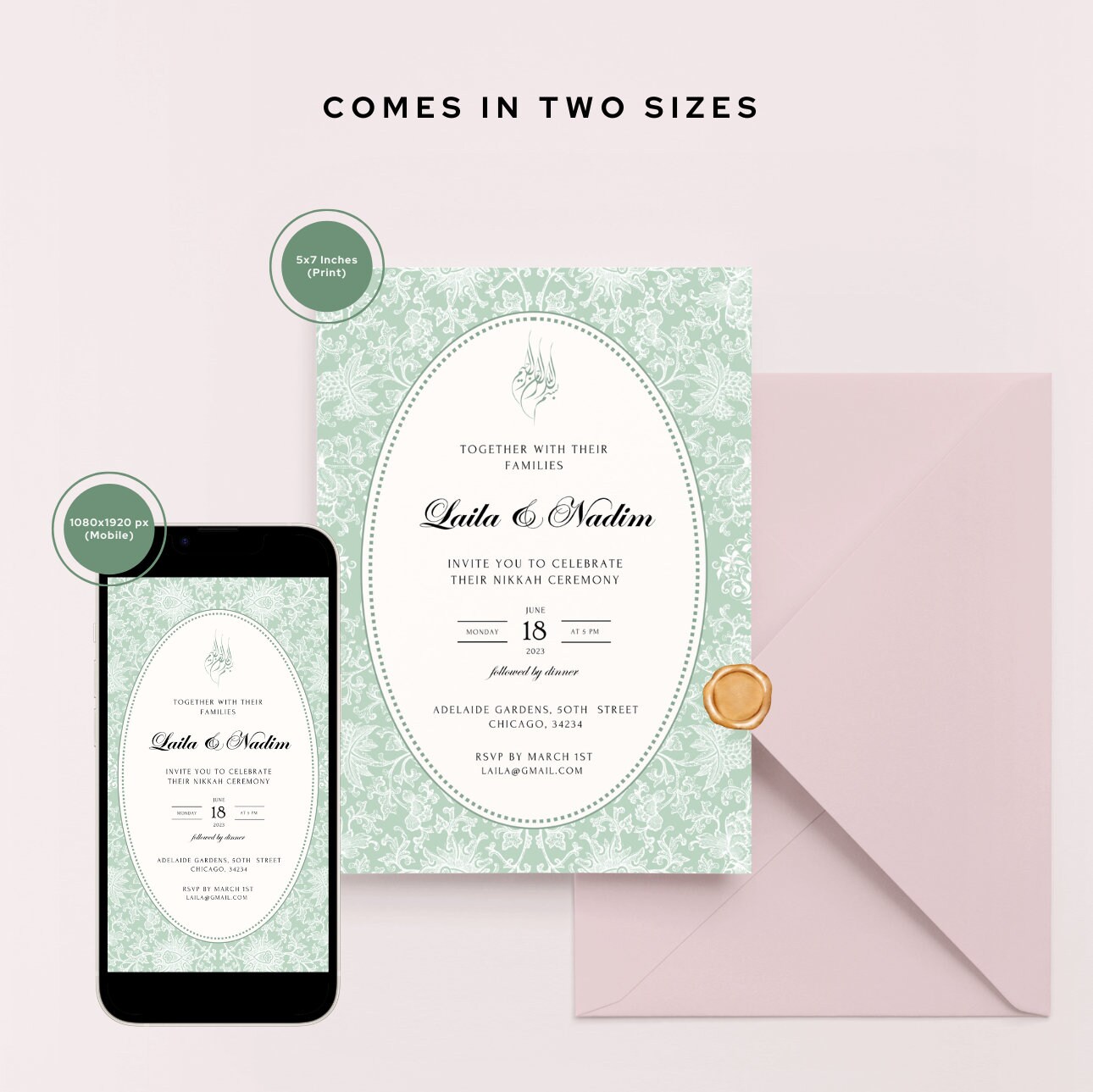 Luxury Nikkah Card, Nikkah Invitation Card, Digital Walima Card ...