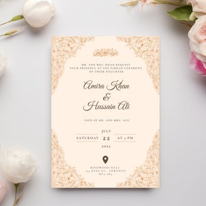Digital Muslim Wedding Invitation Template, Electronic Walima Invite ...