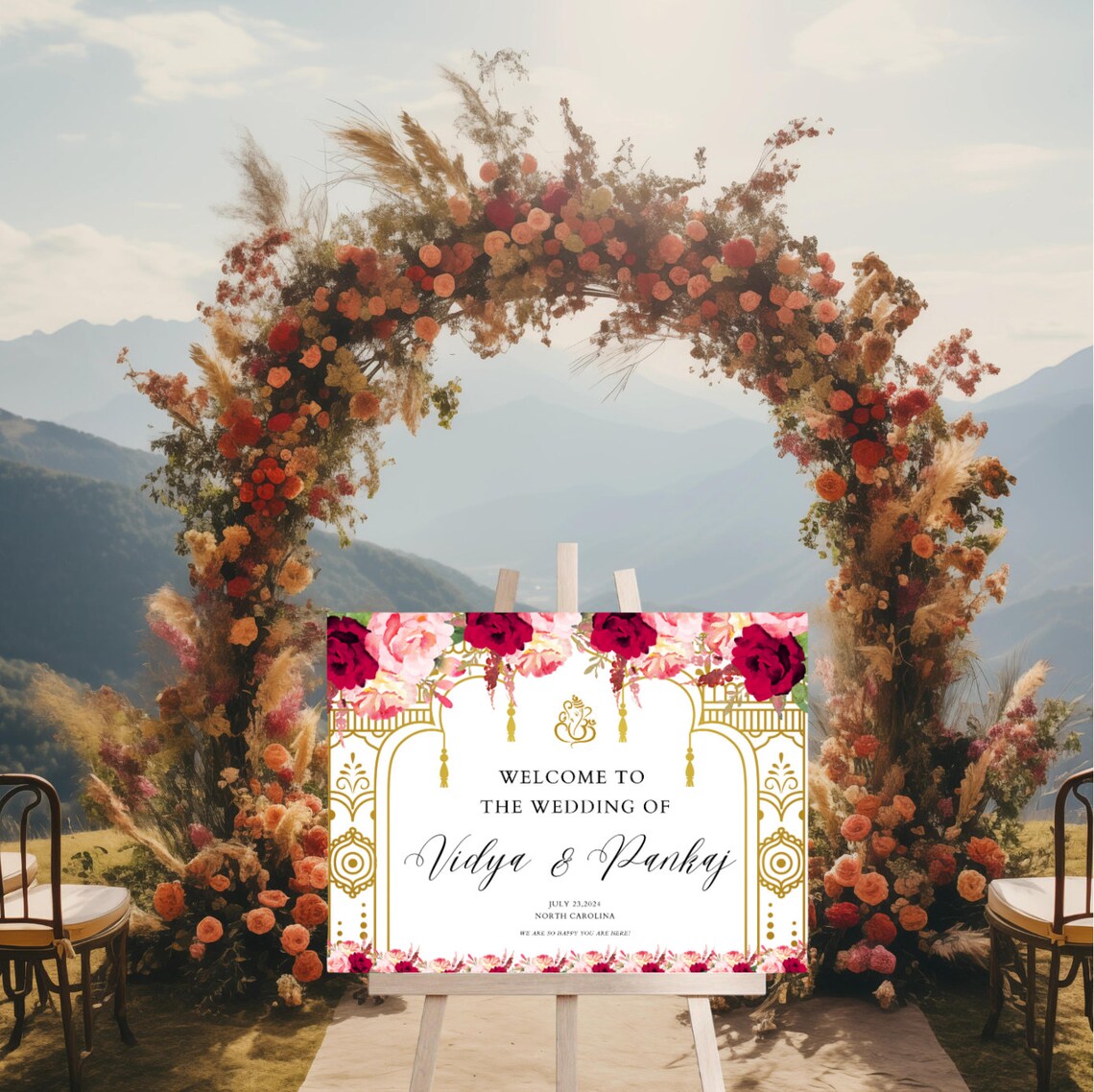Indian Wedding Welcome Sign, Indian Wedding Decor, Hindu Wedding ...