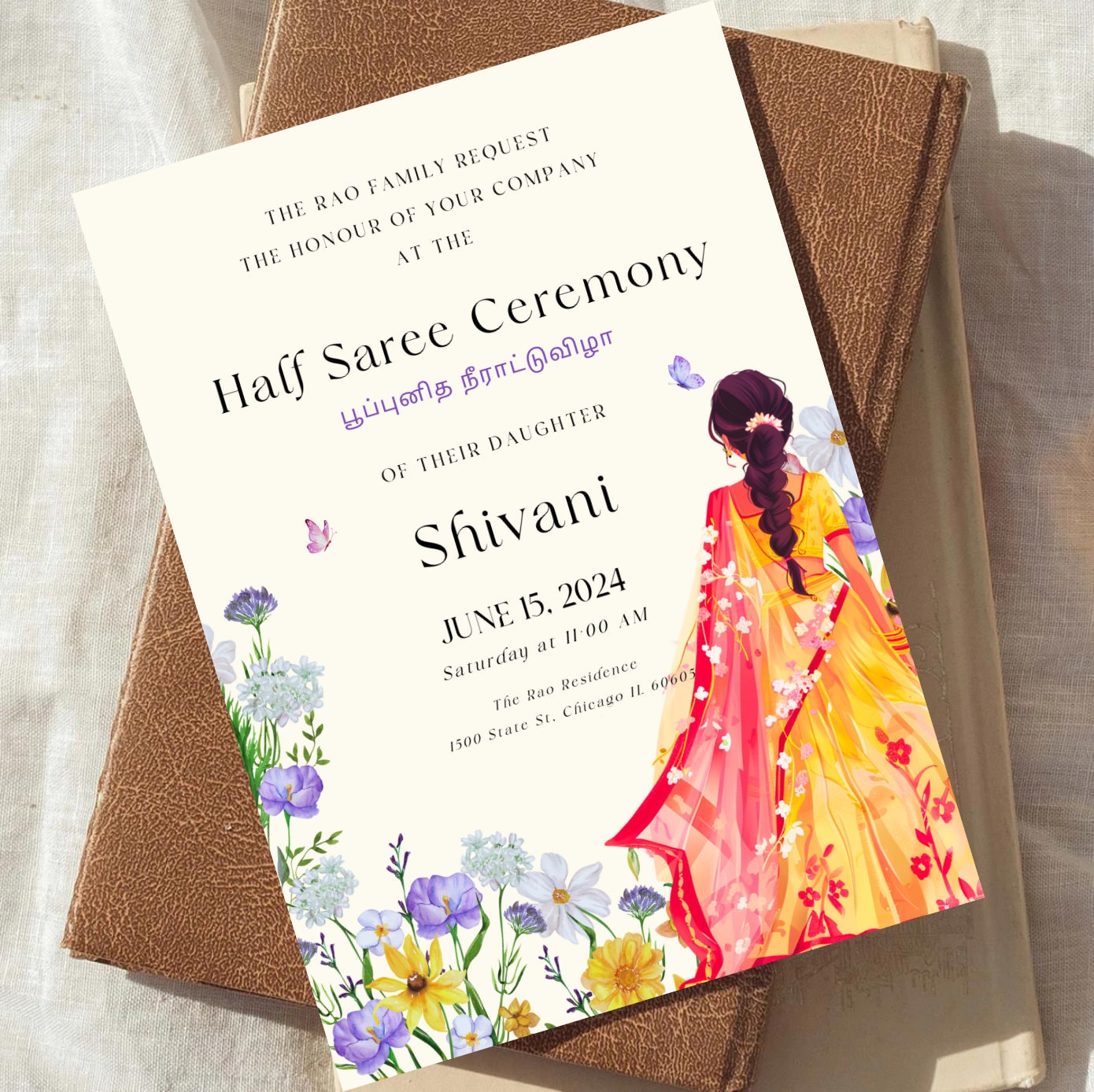 Tamil Puberty Ceremony Invitation Template, Ritu Kala Samskaram Evite ...