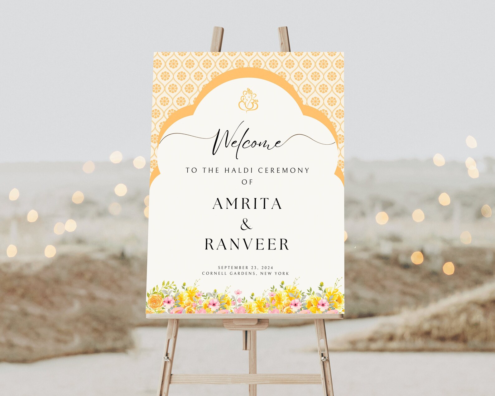 Indian Wedding Welcome Sign, Haldi Entrance Sign, Indian Wedding Poster ...
