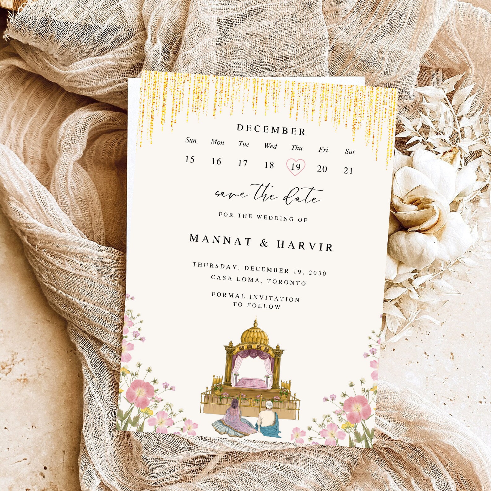 Sikh Wedding Invitation Bundle Instant Download Indian Save - Etsy