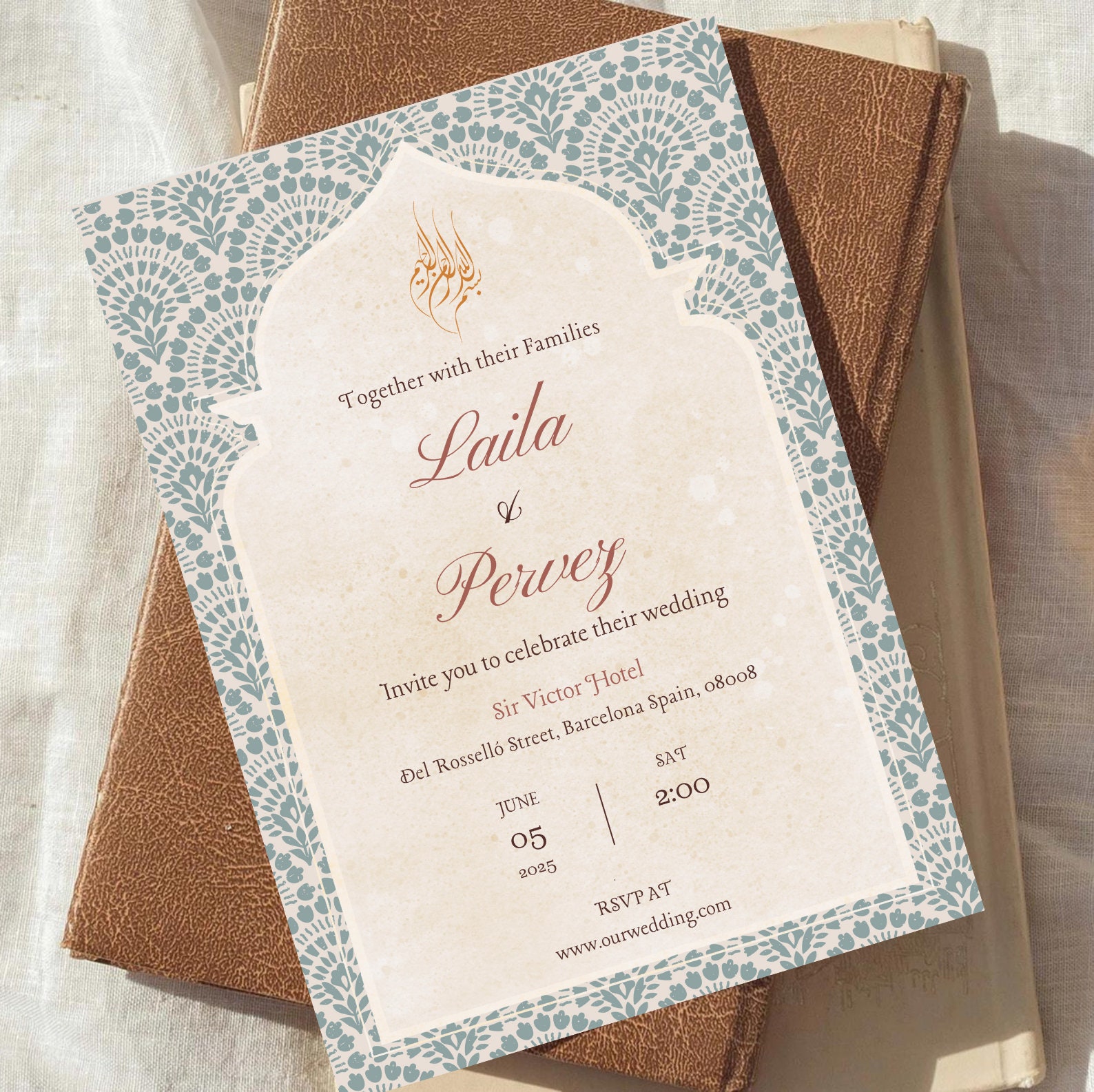 Luxury Nikkah Card, Nikkah Invitation Card, Digital Walima Card ...