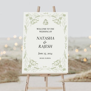 Indian Wedding Sign, Custom Hindu Wedding Entrance Signage, Wedding ...