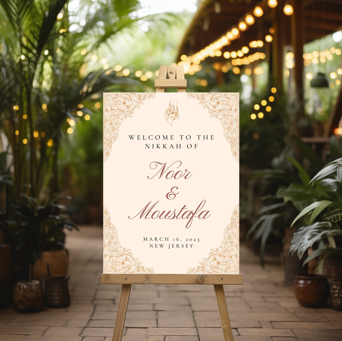 Nikkah Welcome Sign, Islamic Wedding Board, Personalized Walimah ...