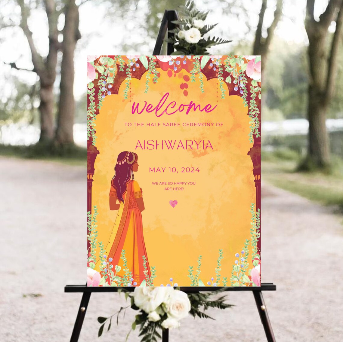 Puberty Ceremony Entrance Signage, Half Saree Ceremony Sign, Samathiya ...