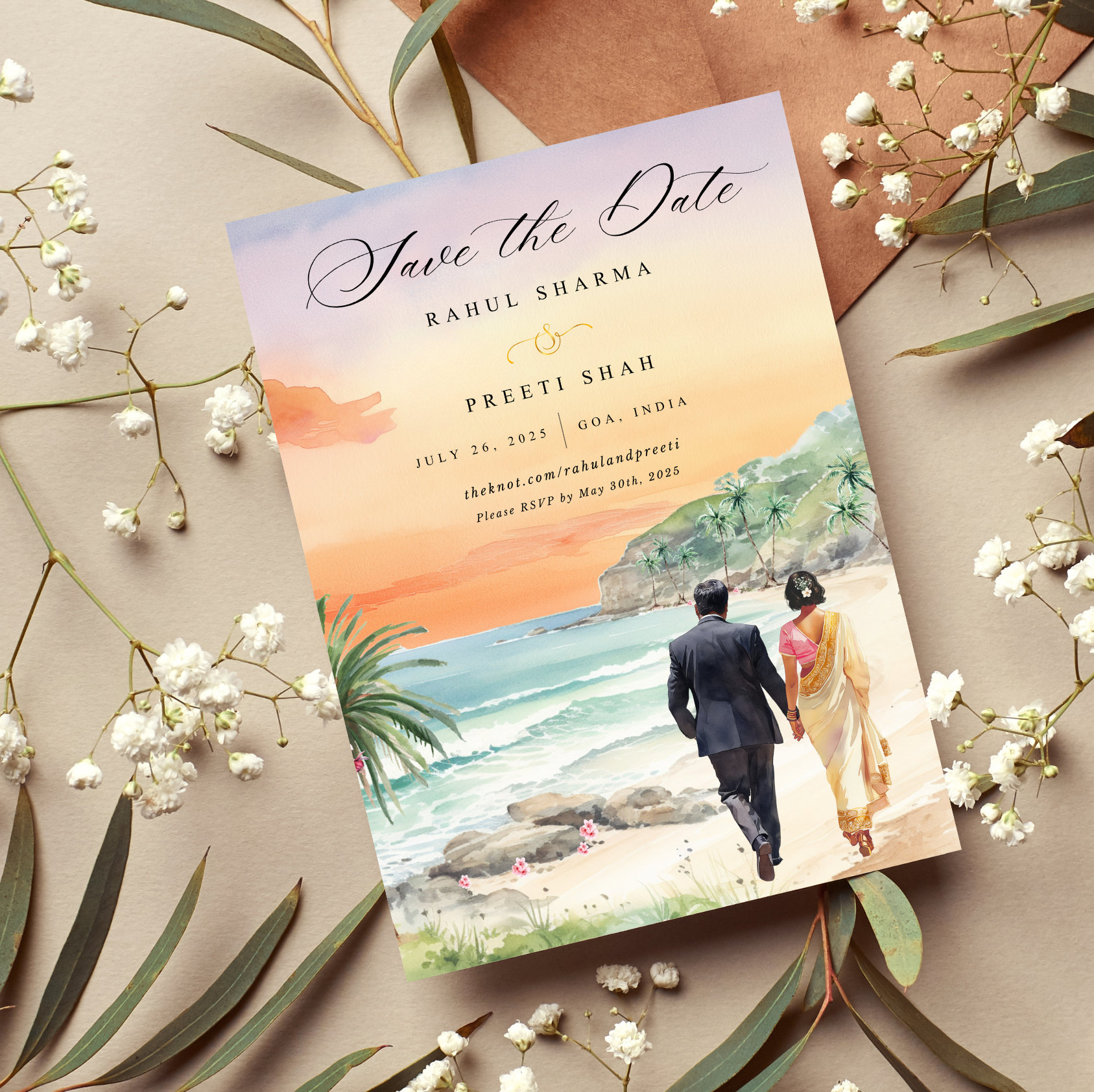Indian Wedding Invitation Template, Goa Destination Wedding Card ...