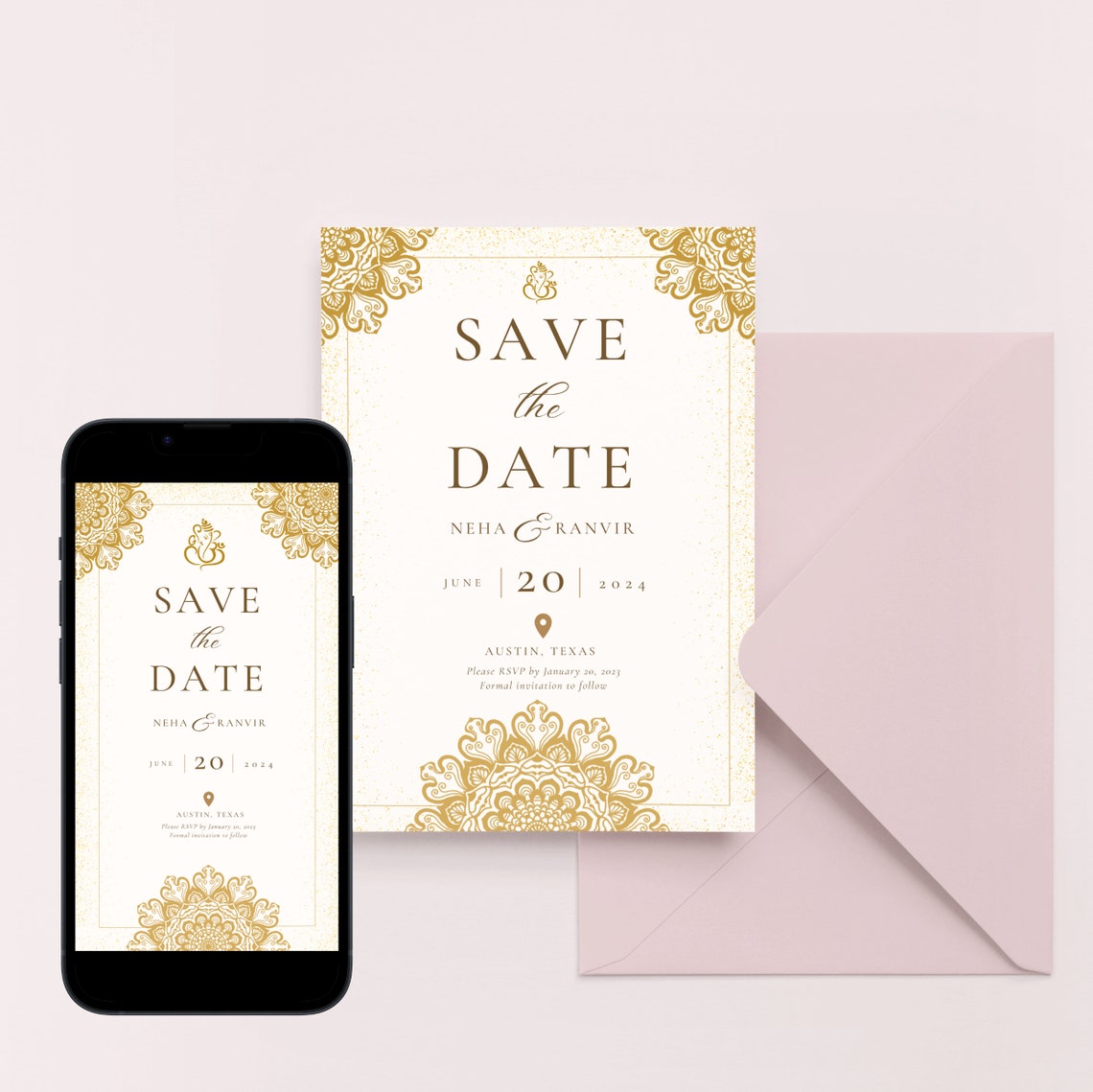 Indian Wedding Electronic Invitations Digital Wedding Invites - Etsy