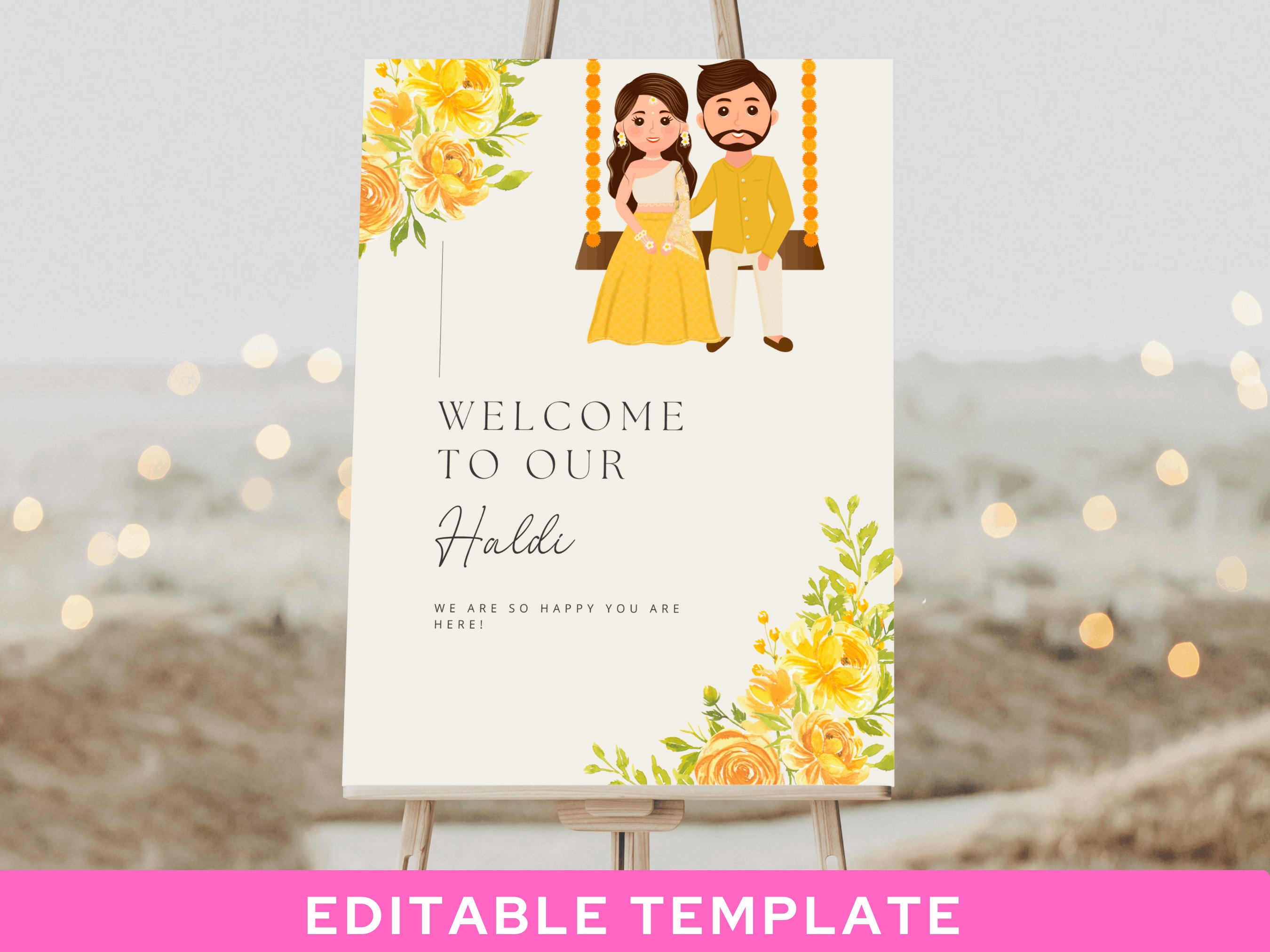 Haldi Welcome Sign for Indian Wedding Decor Haldi Welcome Sign in ...