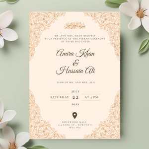 Digital Muslim Wedding Invitation Template, Electronic Walima Invite ...