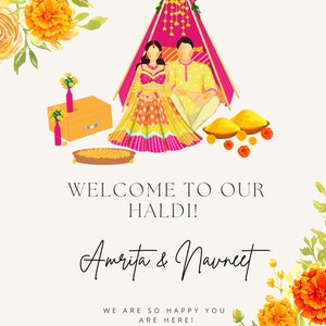 Haldi and Mehndi Welcome Sign, Custom Haldi Signage, Mehendi Decor ...