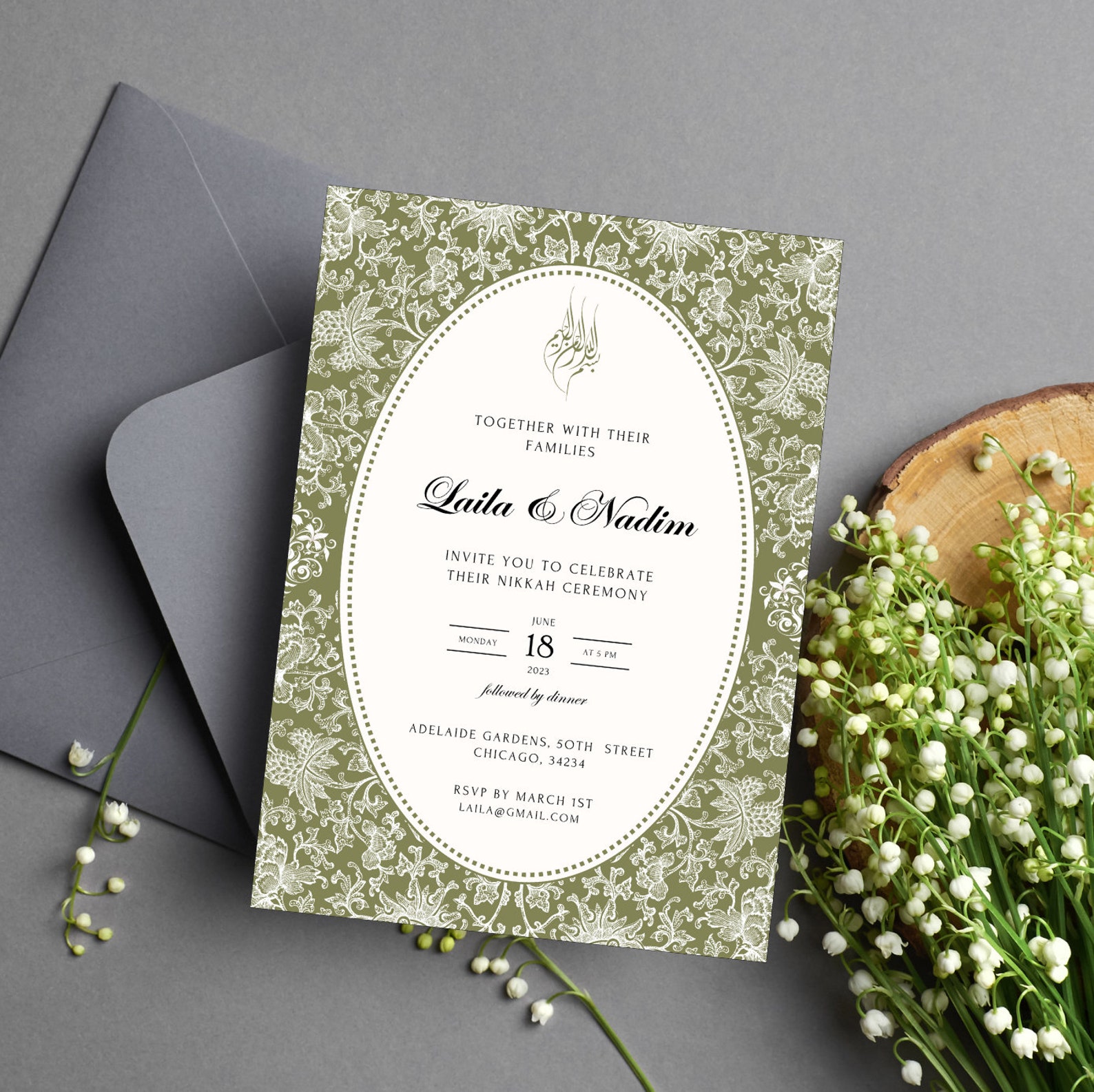 Luxury Nikkah Card, Nikkah Invitation Card, Digital Walima Card ...