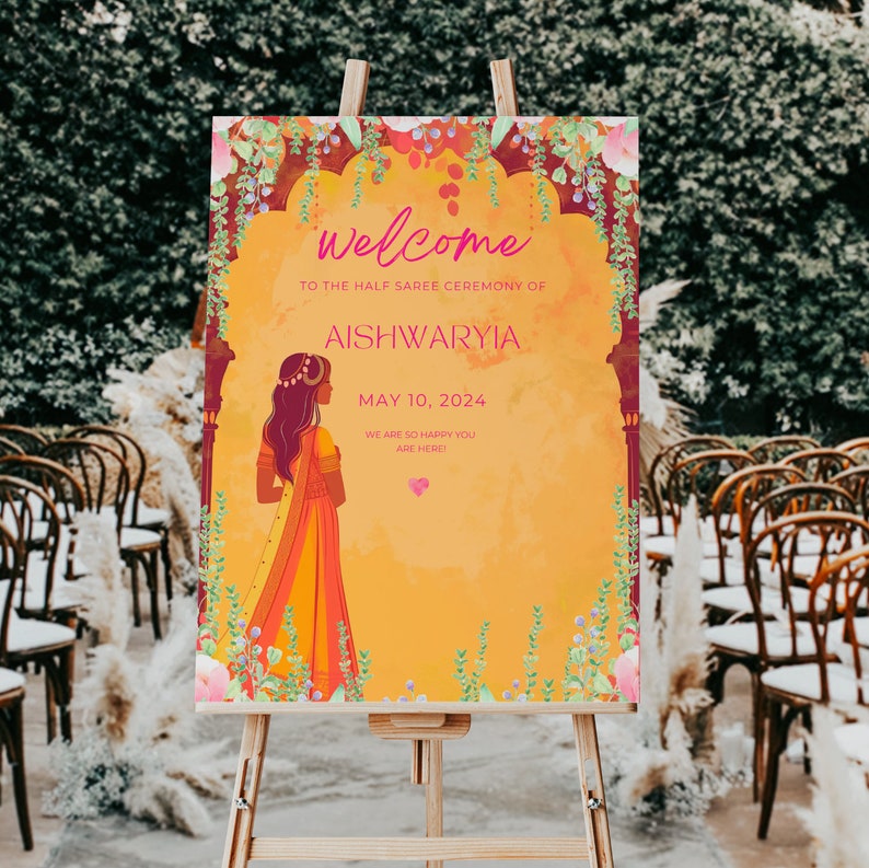 Puberty Ceremony Entrance Signage, Half Saree Ceremony Sign, Samathiya ...
