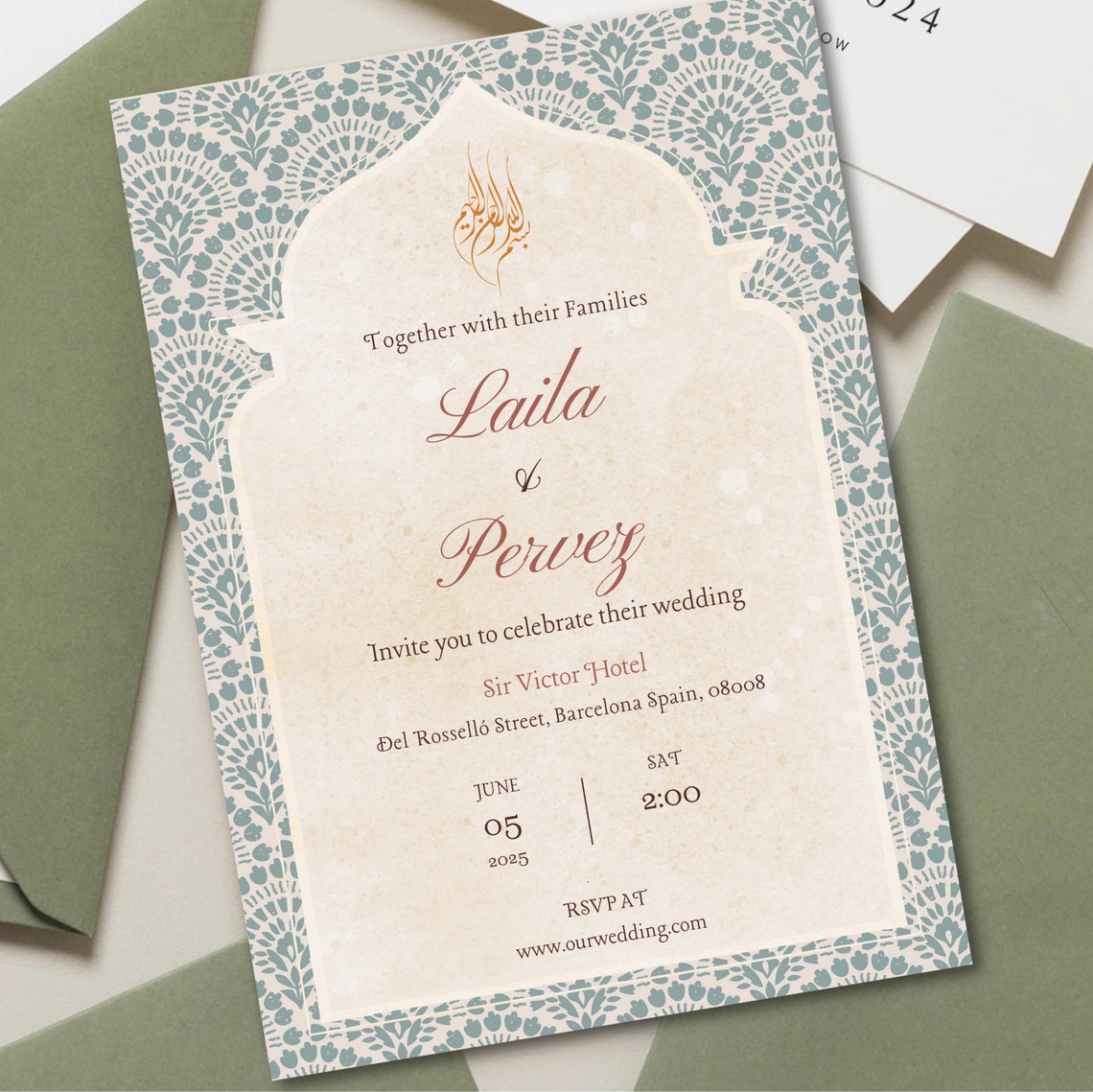 Luxury Nikkah Card, Nikkah Invitation Card, Digital Walima Card ...