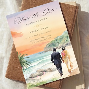 Indian Wedding Invitation Template, Goa Destination Wedding Card ...