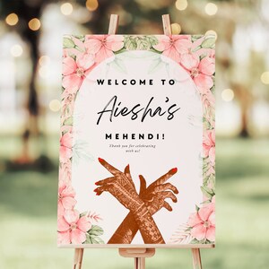 Mehendi Welcome Sign, Henna Ceremony, Mehndi Poster Henna Hands, Mehndi ...