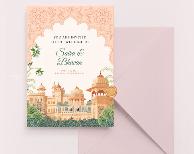 PRINTED | Indian Wedding Invitation Set, Sangeet, Mehendi, Tilak, Vidai ...