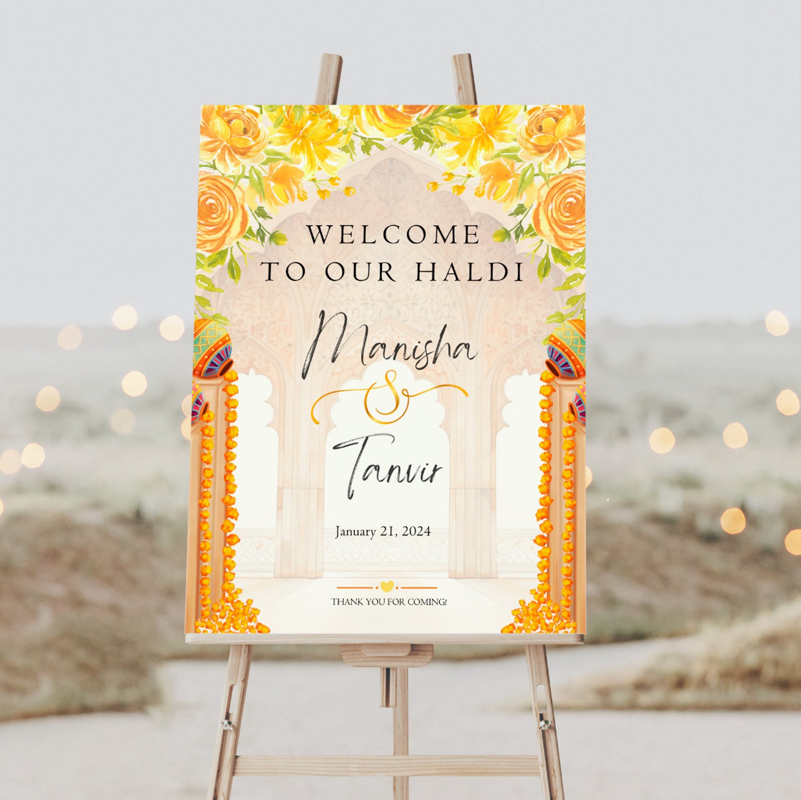 Indian Wedding Welcome Sign, Haldi Entrance Sign, Haldi Mehndi Decor ...