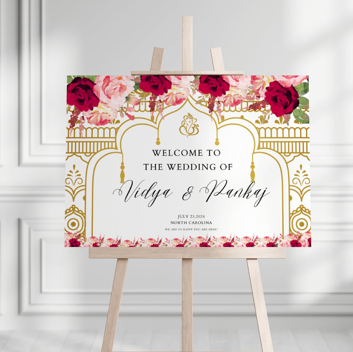 Indian Wedding Welcome Sign, Indian Wedding Decor, Hindu Wedding ...