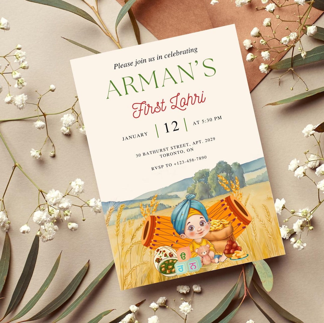 Editable Lohri Invitation Card, First Lohri Invite, Lohri Celebration ...