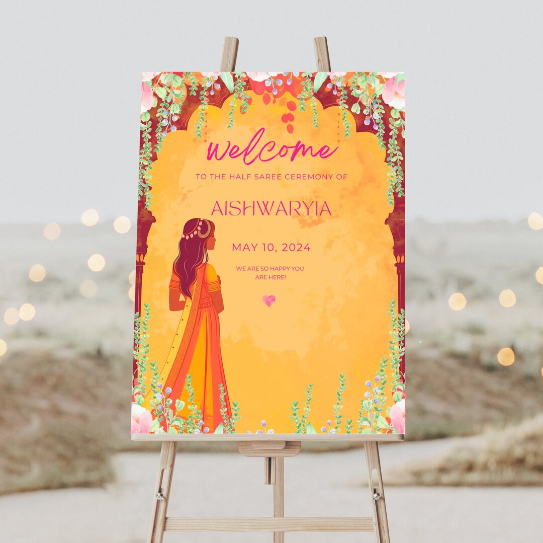 Puberty Ceremony Entrance Signage, Half Saree Ceremony Sign, Samathiya ...