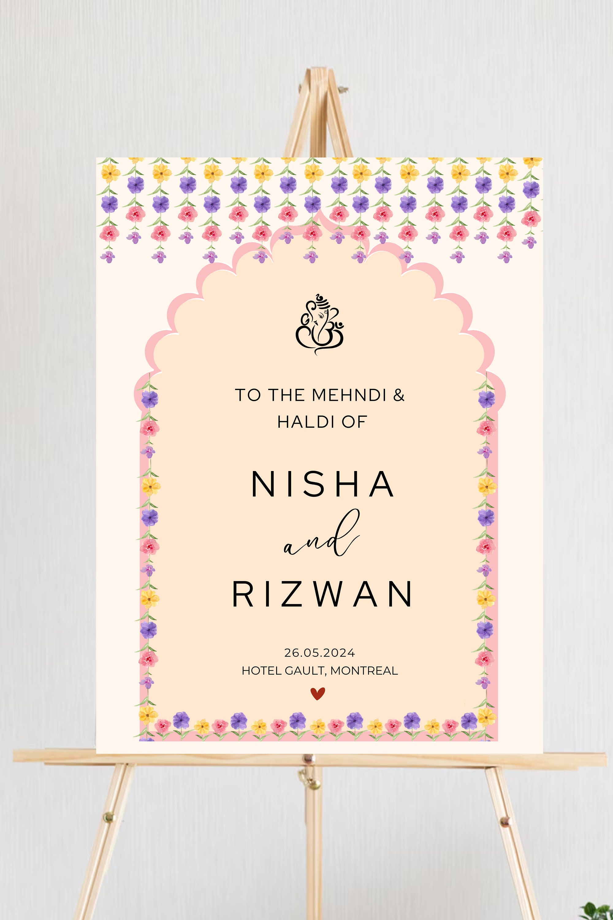 Indian Wedding Sign for Mehndi or Haldi Hindu Wedding Welcome - Etsy Canada