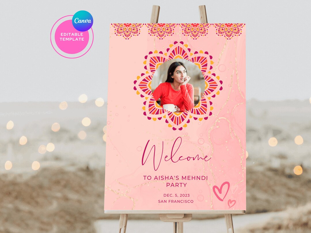 Mehndi Decor, Mehndi Sign, Mehndi Welcome Sign, Mehndi Decoration for ...