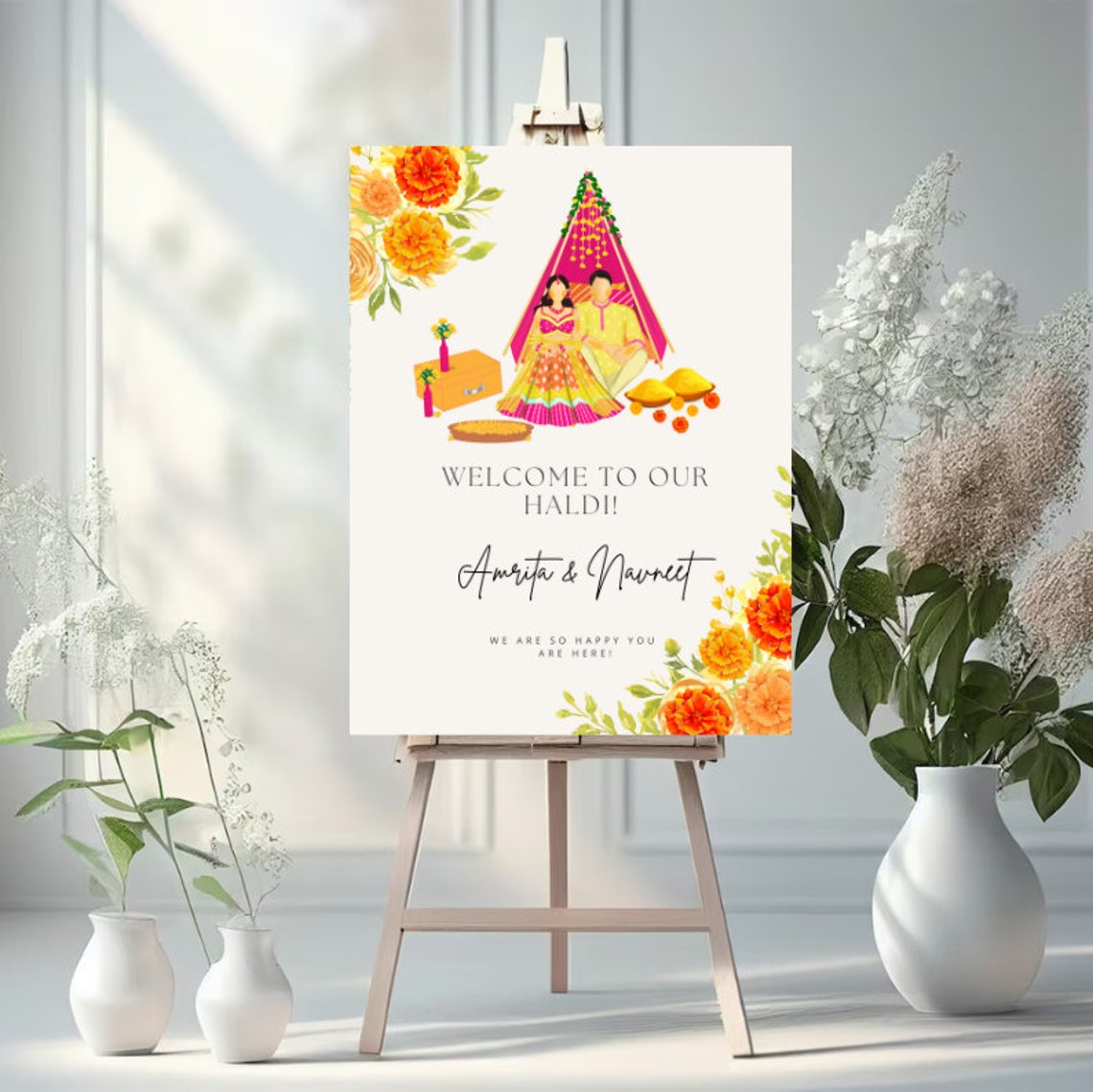 Haldi and Mehndi Welcome Sign Custom Haldi Signage Mehendi - Etsy