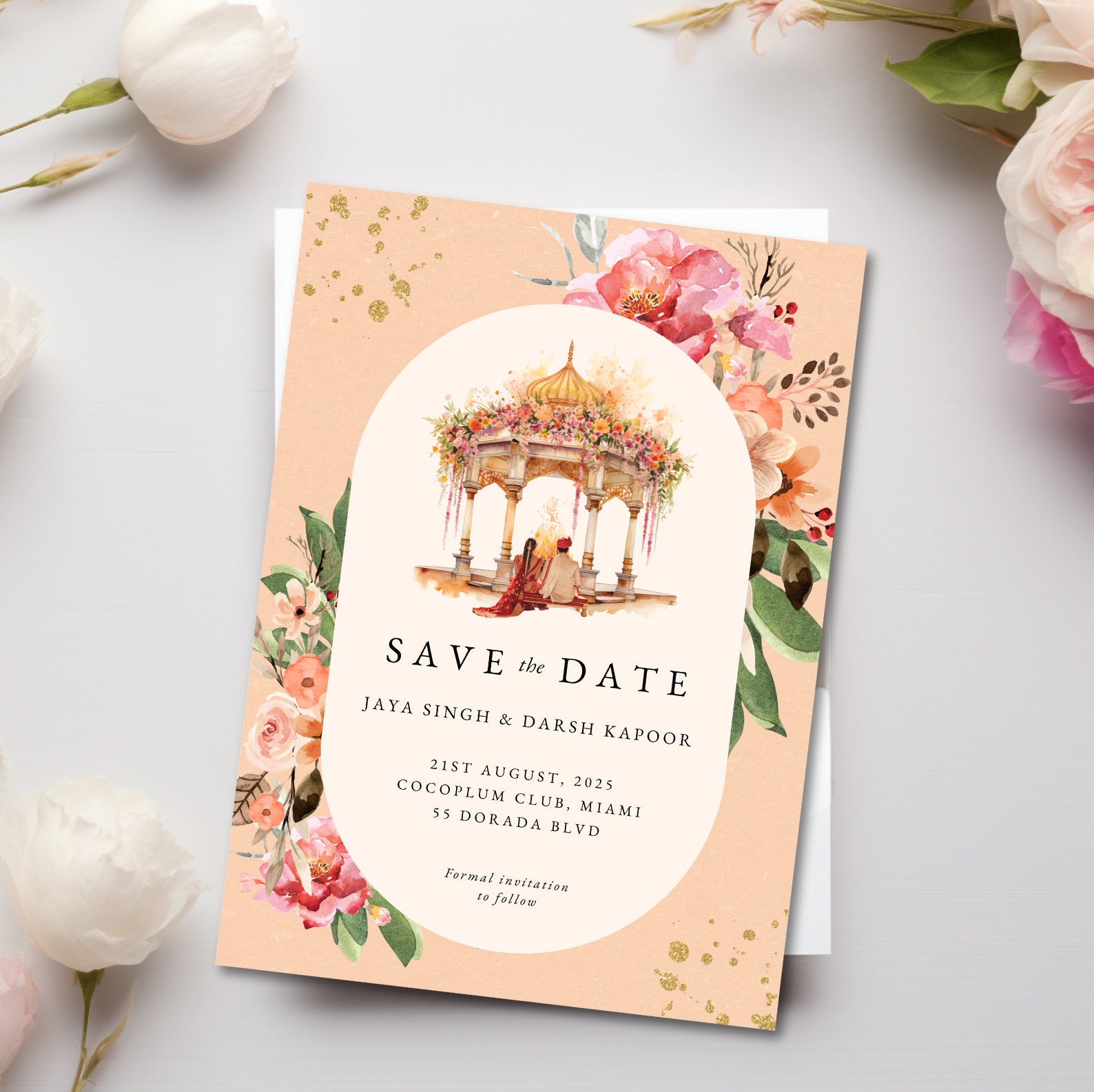 Indian Save the Date Template, Digital Hindu Wedding Save the Date ...