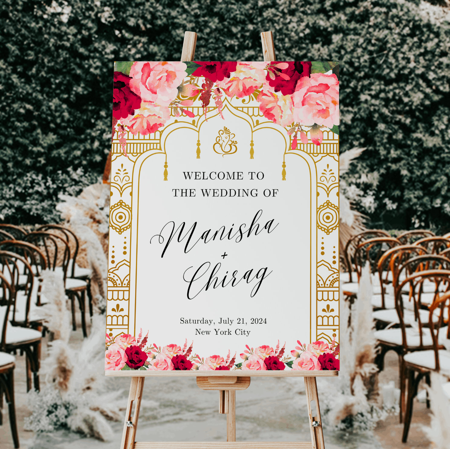 Indian Wedding Welcome Sign, Indian Wedding Decor, Hindu Wedding ...