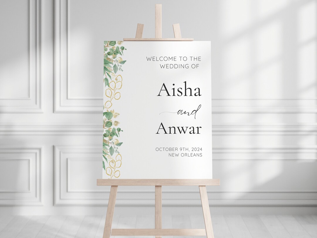 Wedding Welcome Sign, Minimal Welcome Sign, Welcome Template Instant ...
