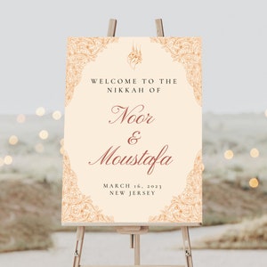 Nikkah Welcome Sign, Islamic Wedding Board, Personalized Walimah ...