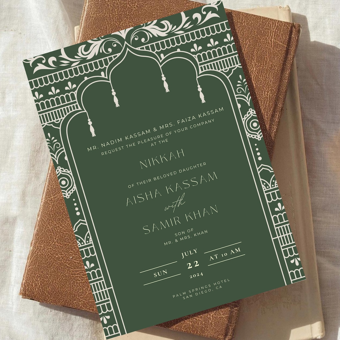Digital Muslim Wedding Invitation Template, Electronic Walima Invite ...
