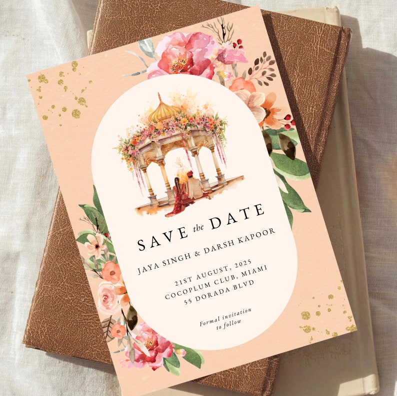 Indian Save the Date Template, Digital Hindu Wedding Save the Date ...