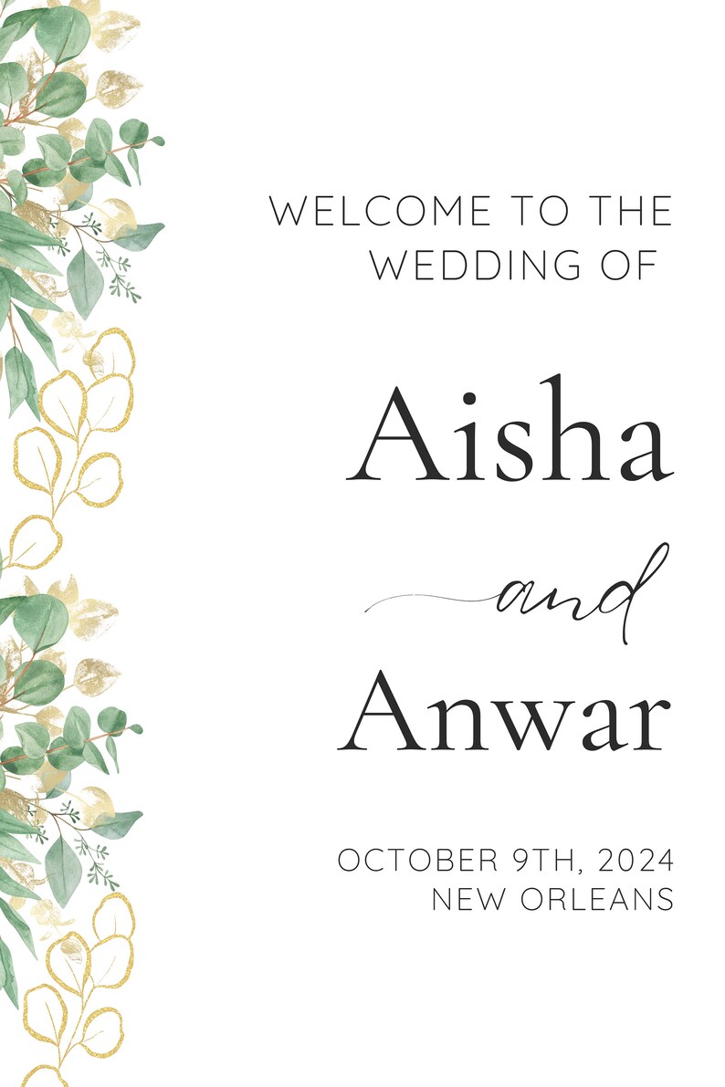 Wedding Welcome Sign, Minimal Welcome Sign, Welcome Template Instant ...