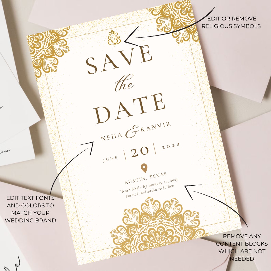 Indian Wedding Electronic Invitations Digital Wedding Invites - Etsy