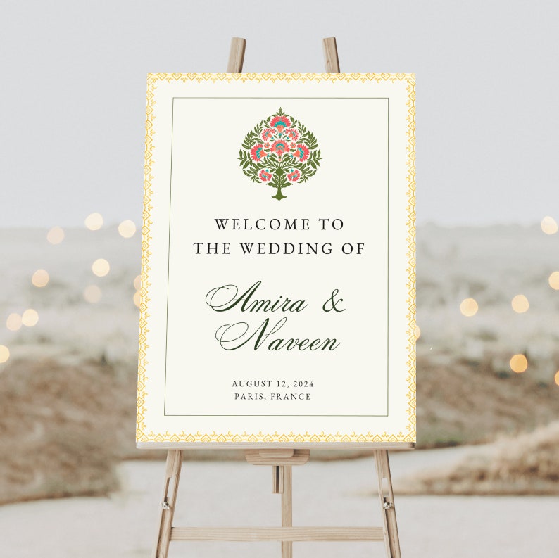 Indian Wedding Welcome Sign, Indian Wedding Decor, Minimalist Welcome ...
