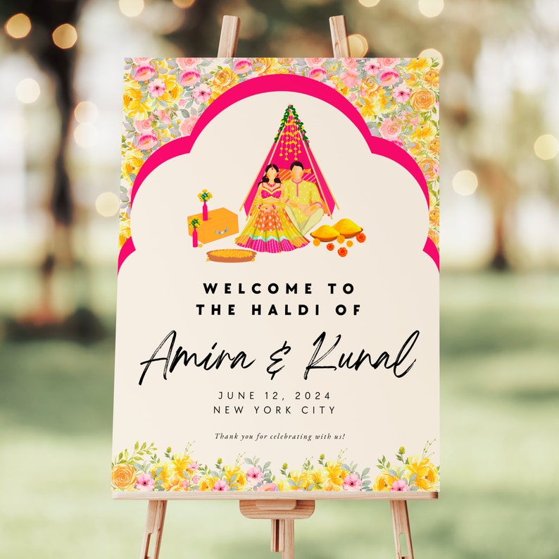 Haldi Sign Haldi Decor Pithi Welcome Signage Indian Wedding - Etsy