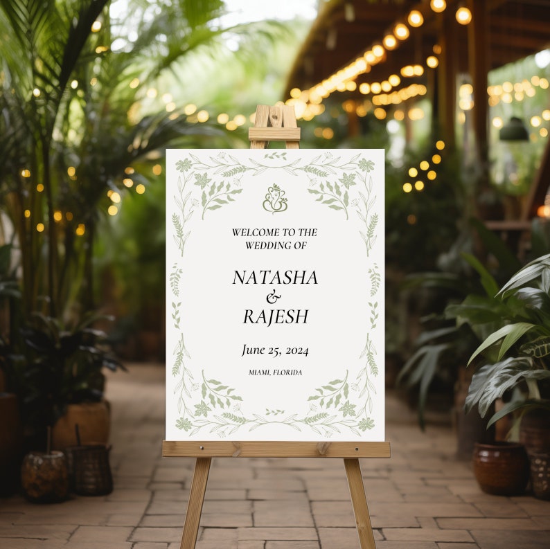 Indian Wedding Sign, Custom Hindu Wedding Entrance Signage, Wedding ...