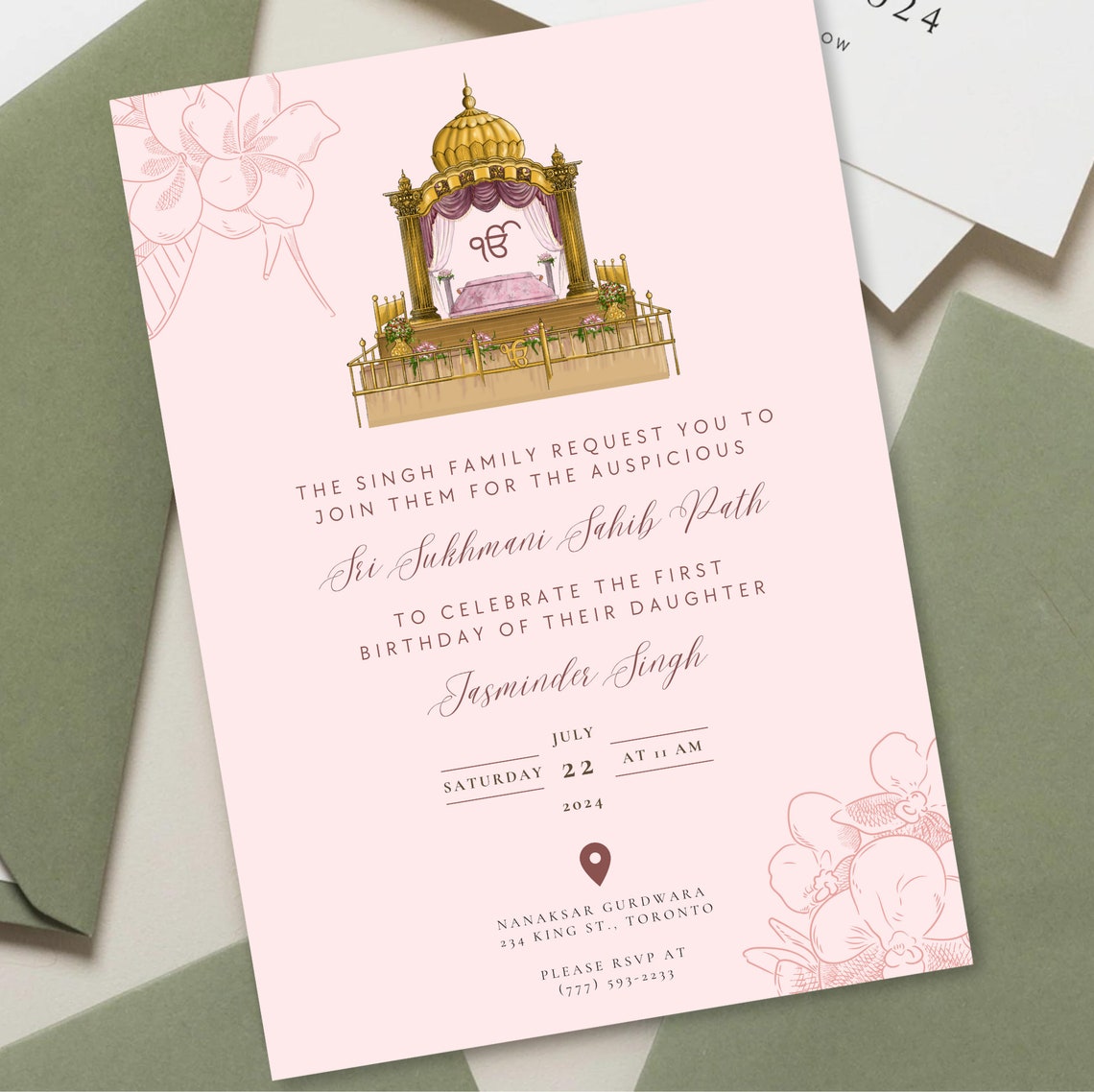 Sukhmani Sahib Invite, Akhand Path Invitation, First Birthday ...