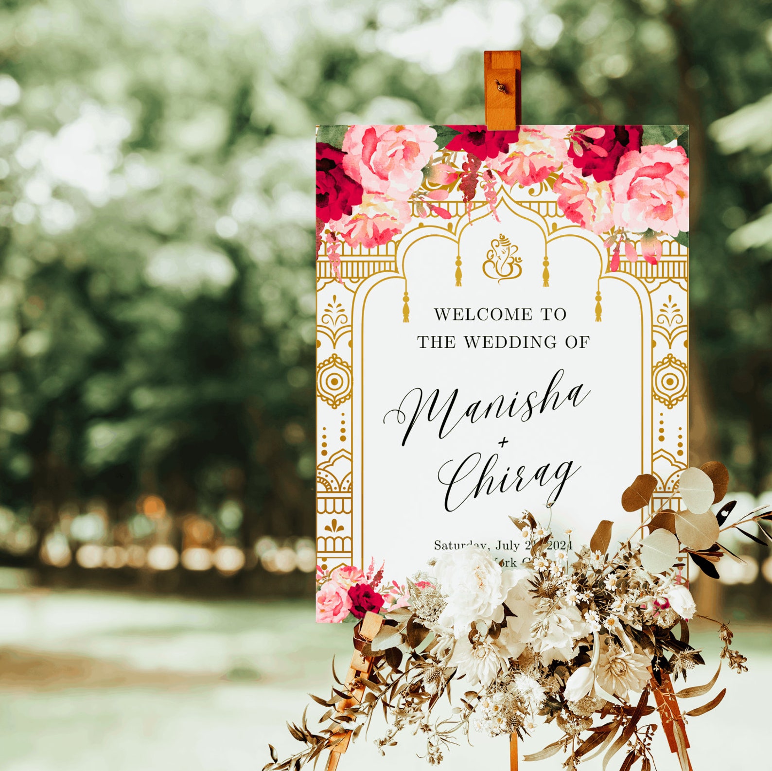 Indian Wedding Welcome Sign, Indian Wedding Decor, Hindu Wedding ...