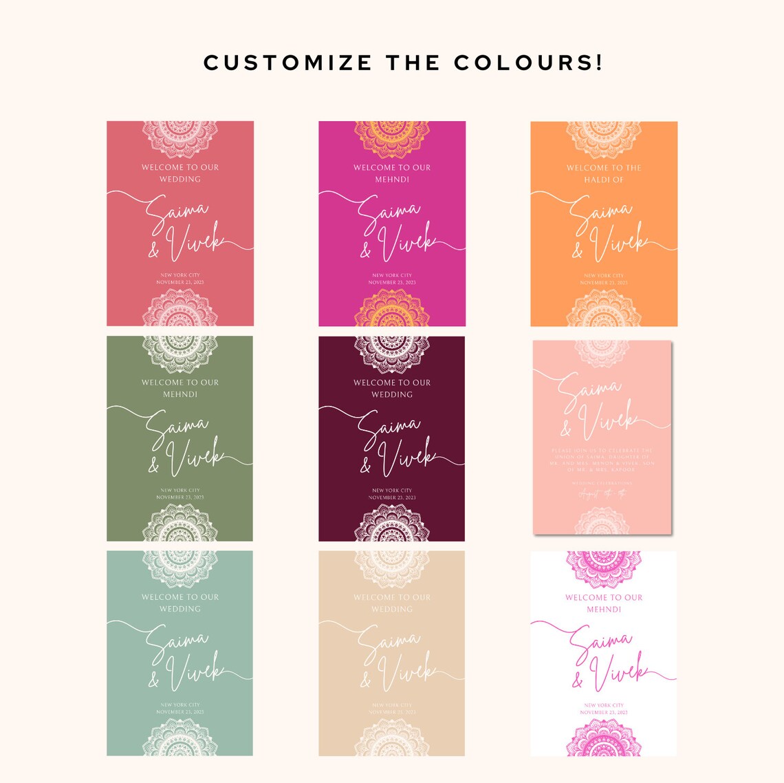 Wedding Entrance Sign Wedding Sign Template Haldi Signage - Etsy