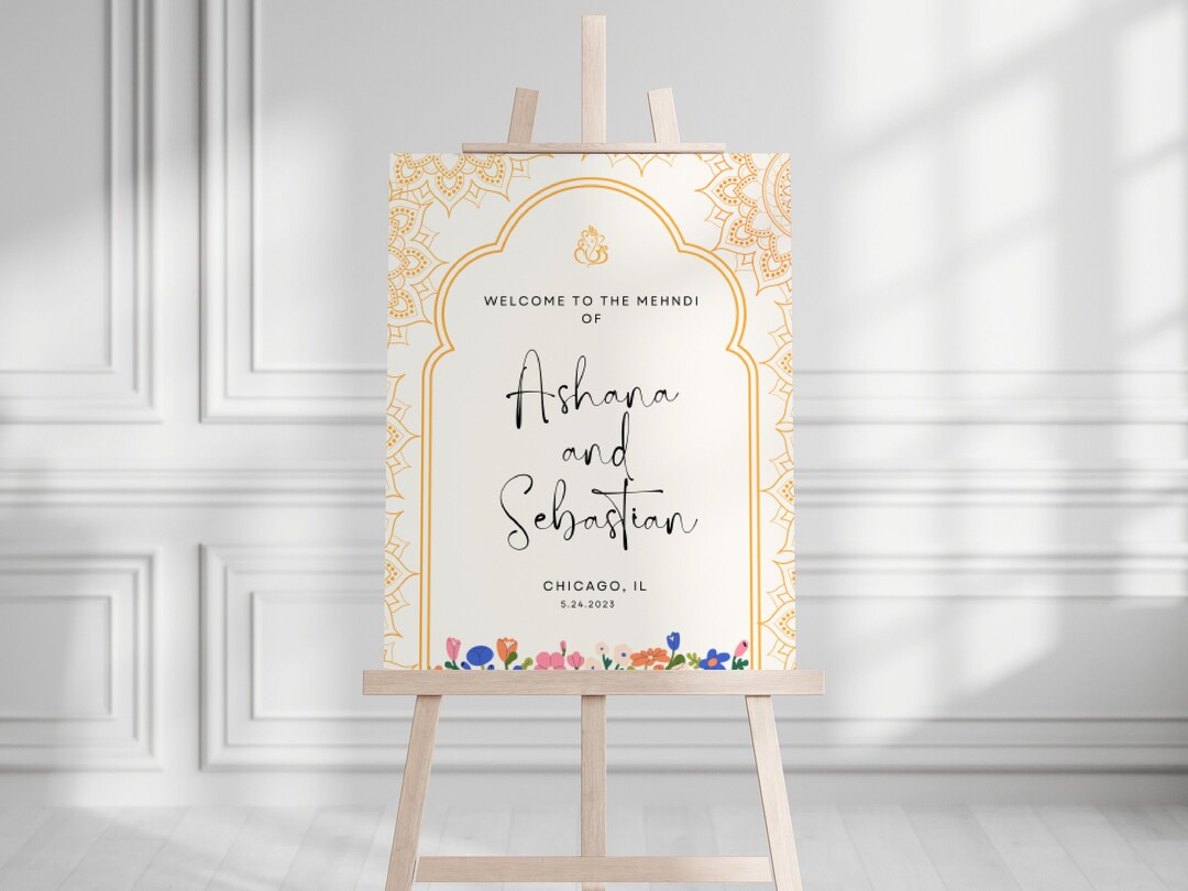 Wedding Welcome Sign Hindu Welcome Sign Template Haldi Welcome - Etsy